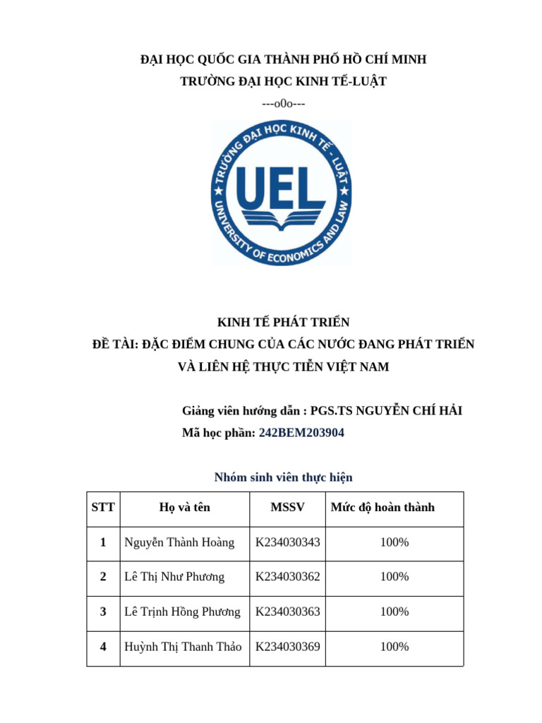 TIỂU LUẬN LẦN 1 KTPT | PDF