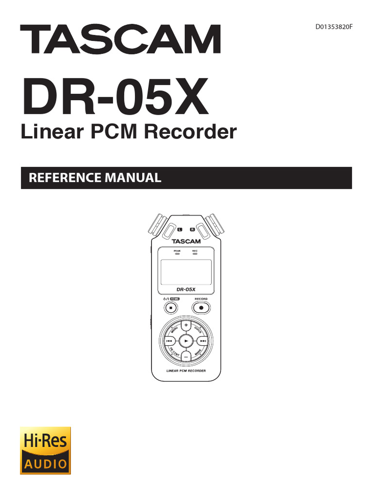 Tascam_DR-05X.pdf | PDF | Sound Recording And Reproduction | Microphone