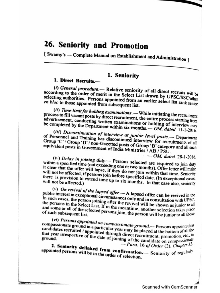 Seniority and Pramotions | PDF