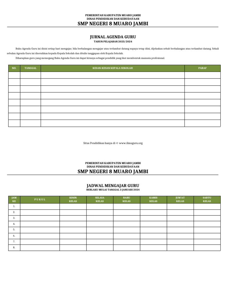 Jurnal Mengajar Guru Dan Absen Siswa | PDF