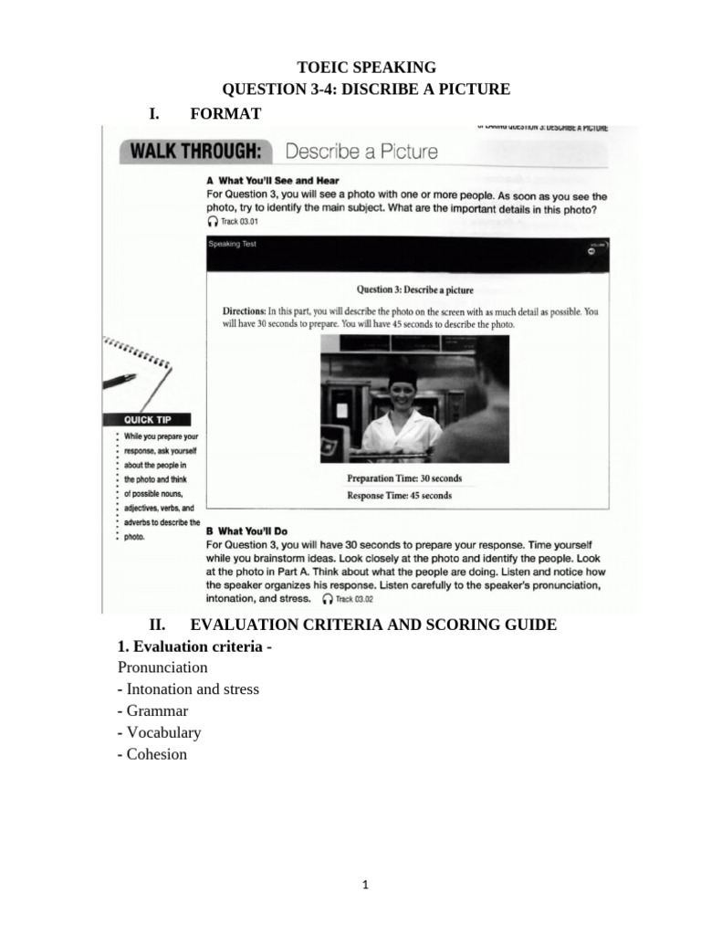 Toeic Speaking Q3-4 | PDF