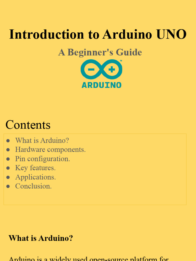 Introduction To Arduino UNO | PDF
