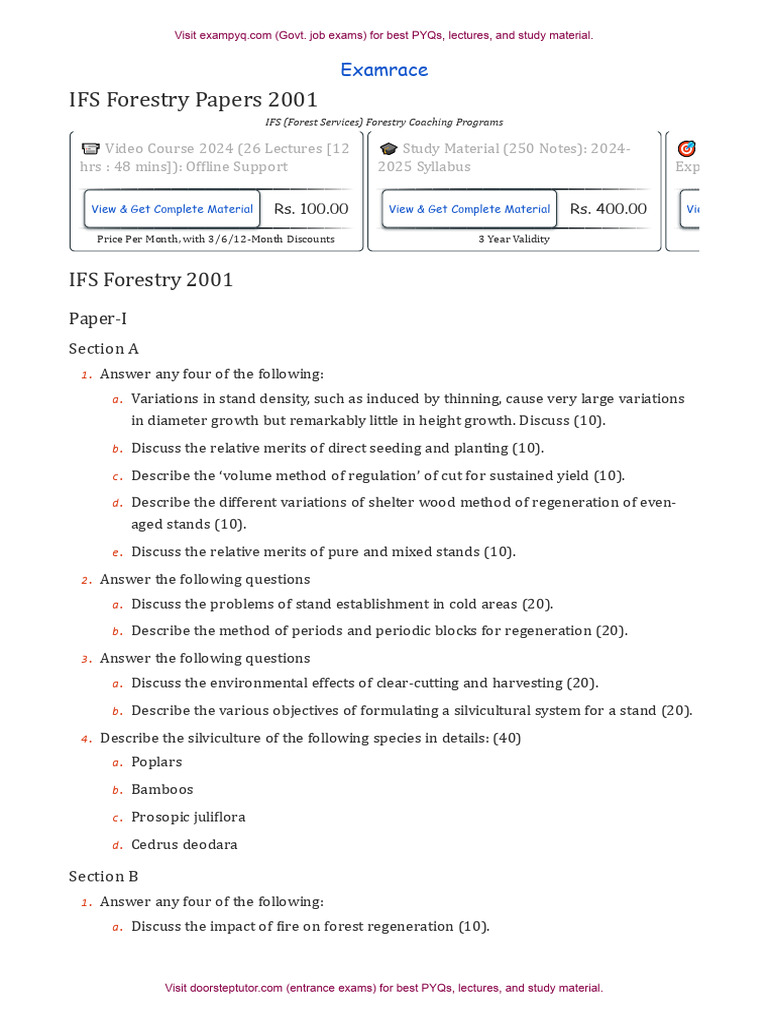 IFS Forestry 2001 | PDF | Forestry | Forests