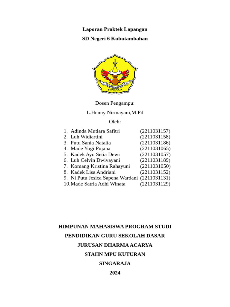 Laporan Praktek Lapangan | PDF