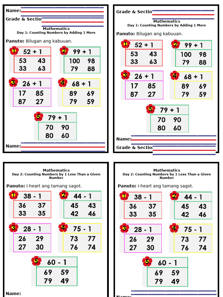 G1-Q1-W2-Mathematics-WS | PDF