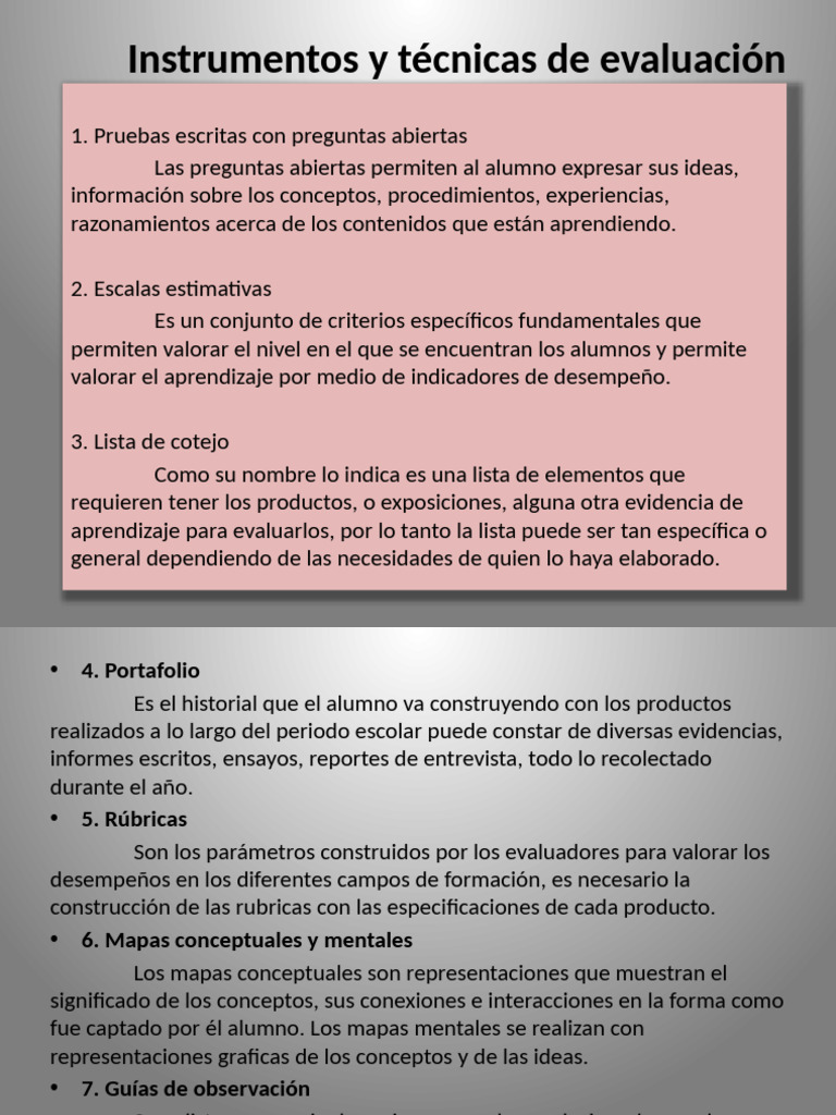 11instrumentos y T Cnicas de Evaluaci N | PDF | Evaluación | Aprendizaje
