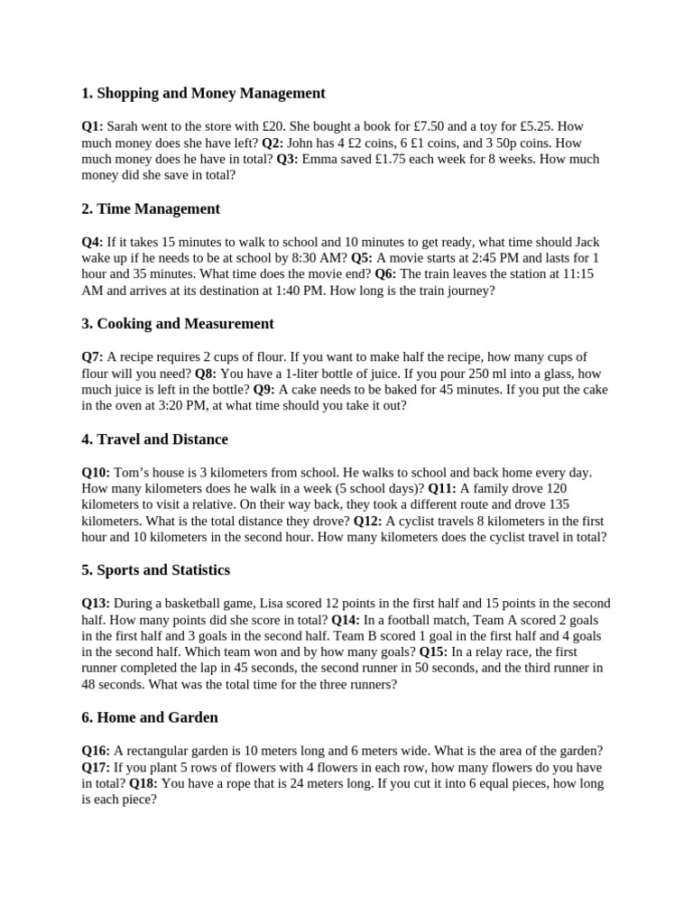 Maths Year 4 Holiday Homework | PDF