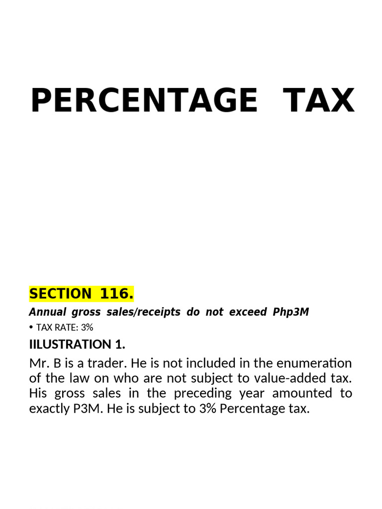 Percentage Tax Computation Guide | PDF | Value Added Tax | Taxes