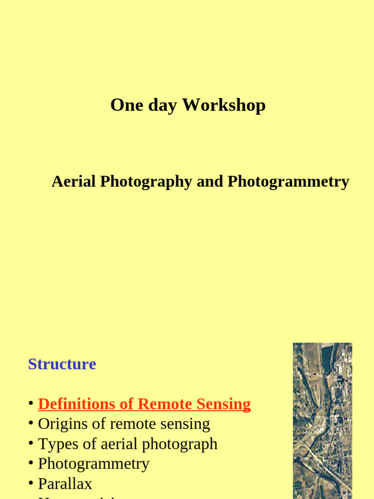 Workshop Aerial Photography | PDF | Remote Sensing | Aerial Photography