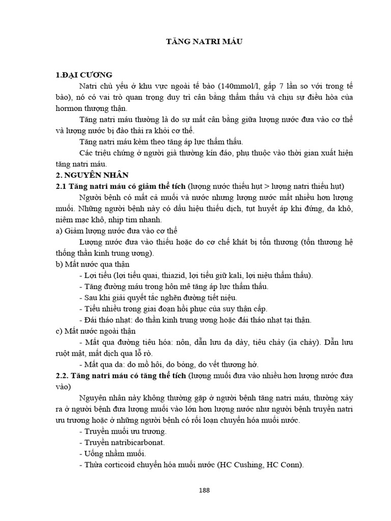 Tăng Natri Máu | PDF