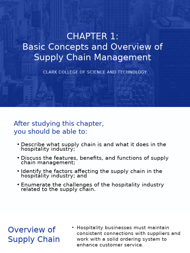 CHAPTER 1 - Basic Concepts and Overview of Supply Chain Management | PDF | Supply Chain ...