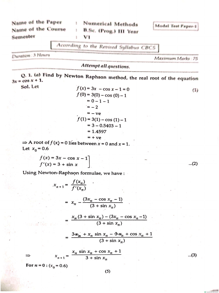 numerical methods pyq | PDF