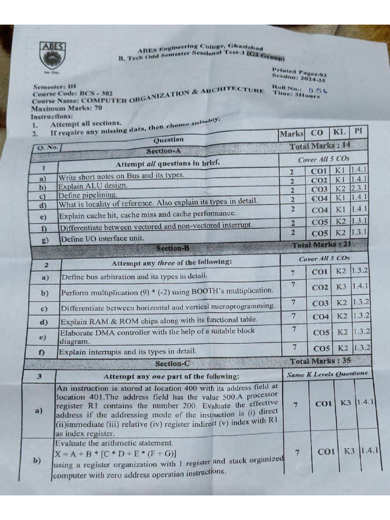 St3 70 Marks Papers | PDF
