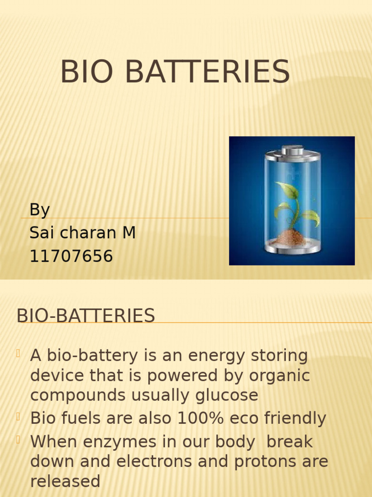 Bio Batteries: Eco-Friendly Energy Storage | PDF