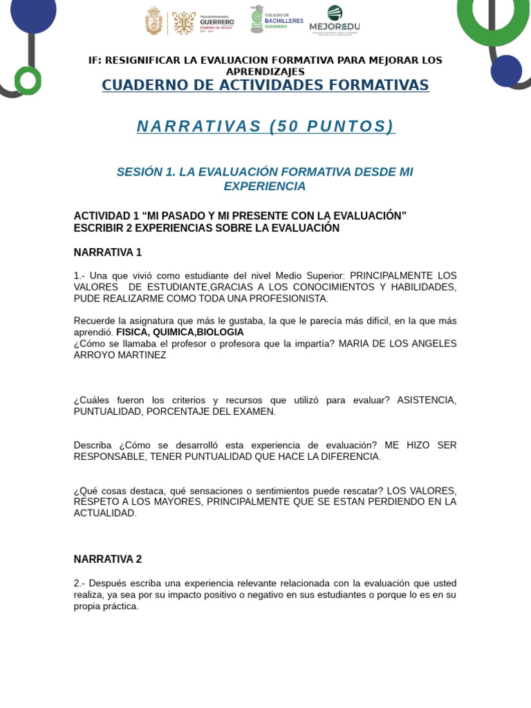 Cuaderno de Actividades Formativas - Narrativa - Muro | PDF ...