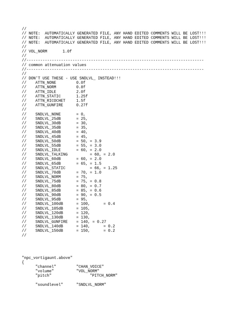 NPC Vortigaunt Sound Definitions | PDF | Audio Engineering | Operating ...