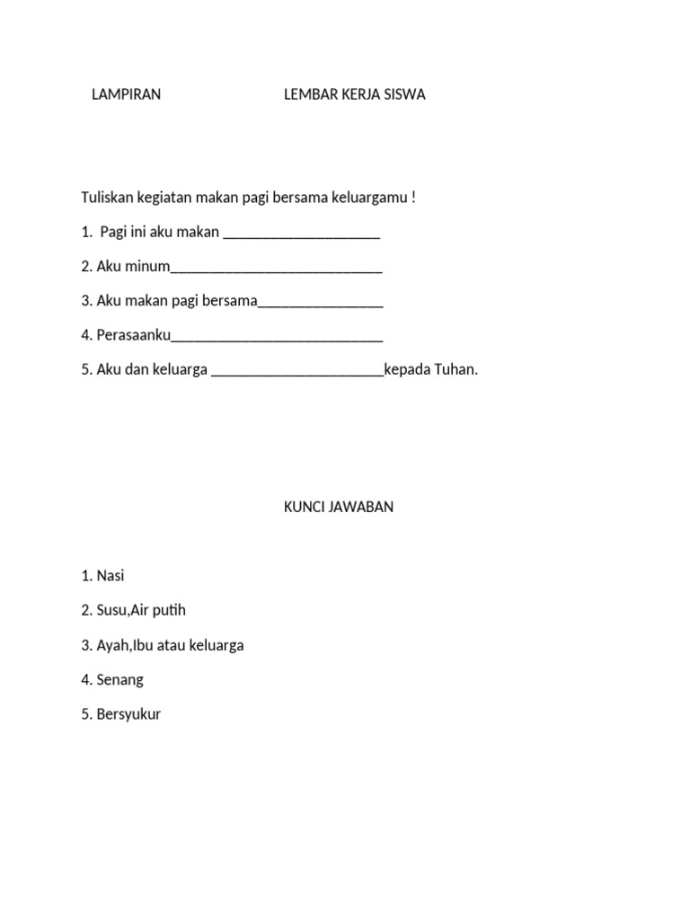 Lampiran Lembar Kerja Siswa | PDF