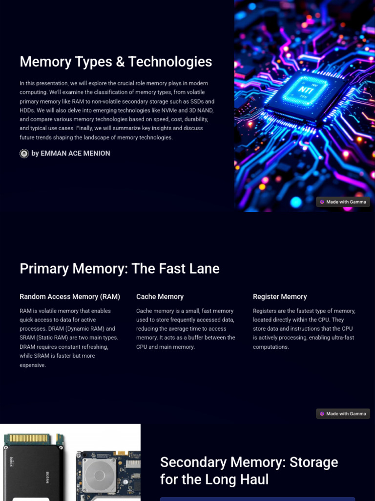 Memory-Types-and-Technologies | PDF | Computer Data Storage | Random Access Memory