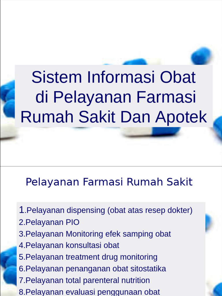 SIO Farmasi Di Pelayanan Rumah Sakit Dan Apotek | PDF