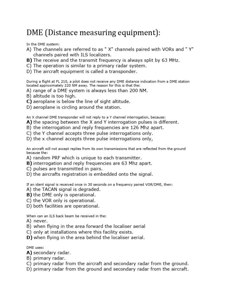 DME (Distance Measuring Equipment) | PDF | Wireless | Radio Technology