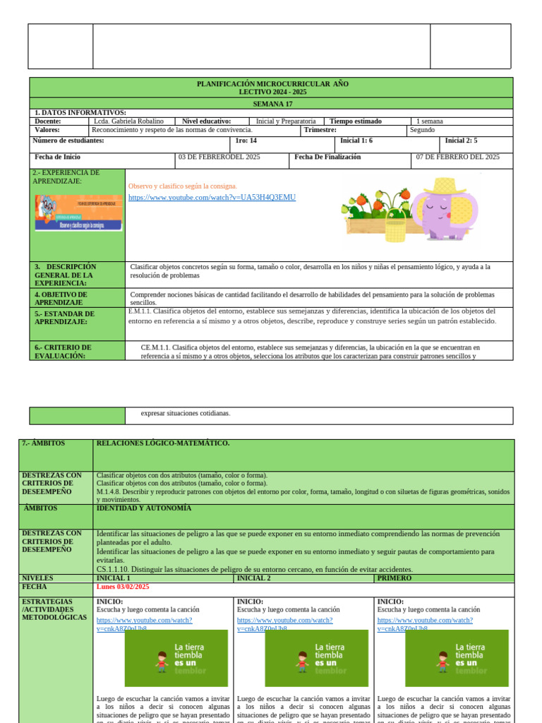 S17 OBSERVO Y CLASIFICO SEGUN LA CONSIGNA Final | PDF | Color | Temblores