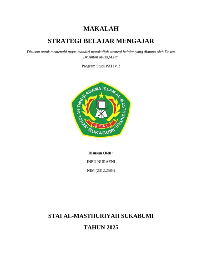 Strategi Efektif Belajar Mengajar | PDF