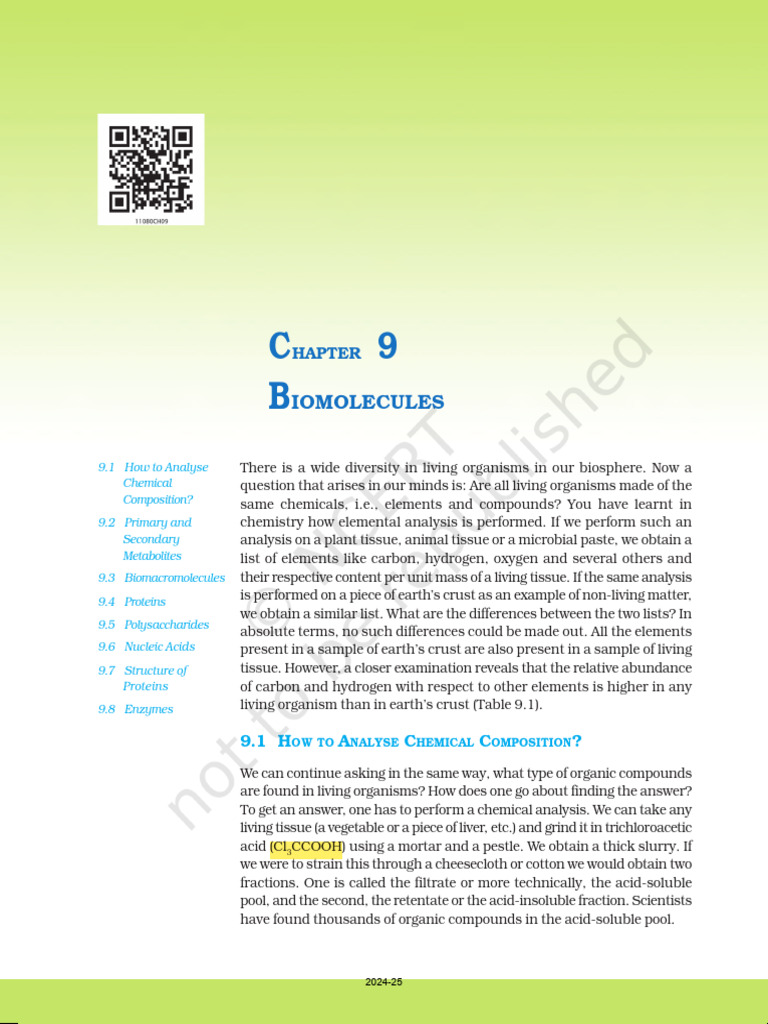 Analyzing Chemical Composition of Biomolecules | PDF | Enzyme ...