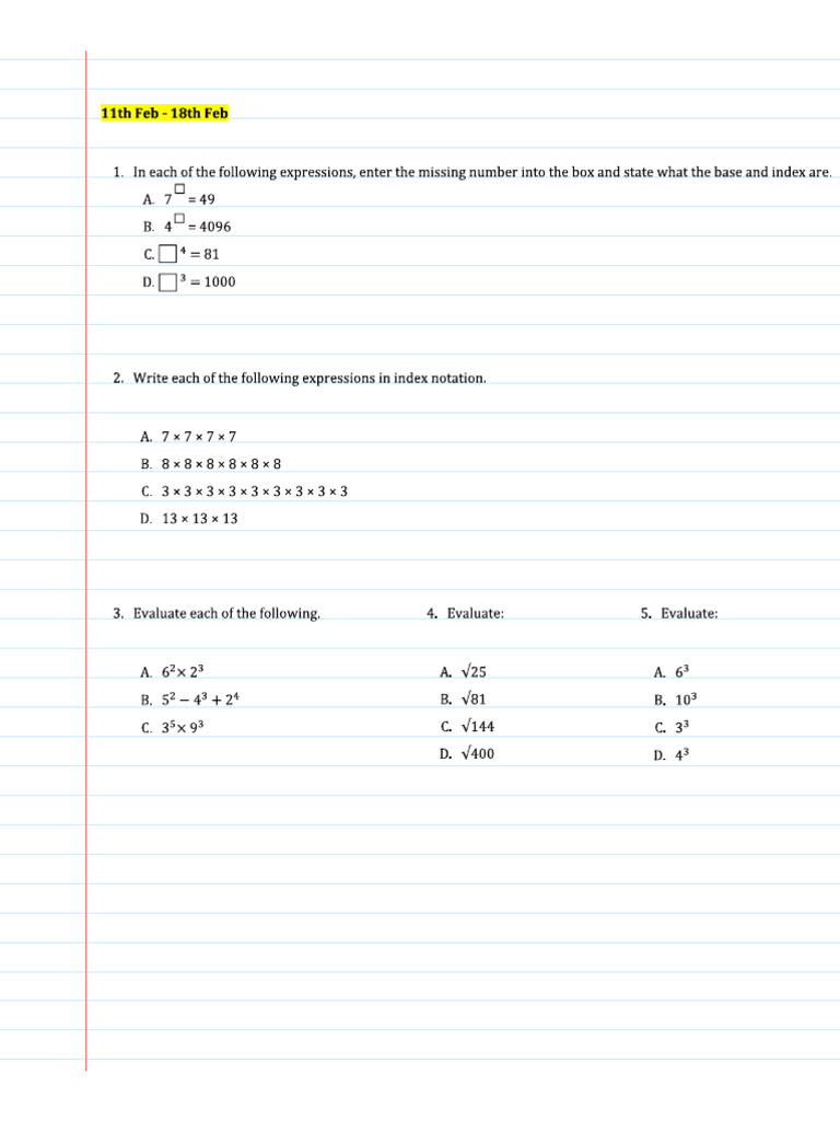 Homework - Bases and Indices | PDF