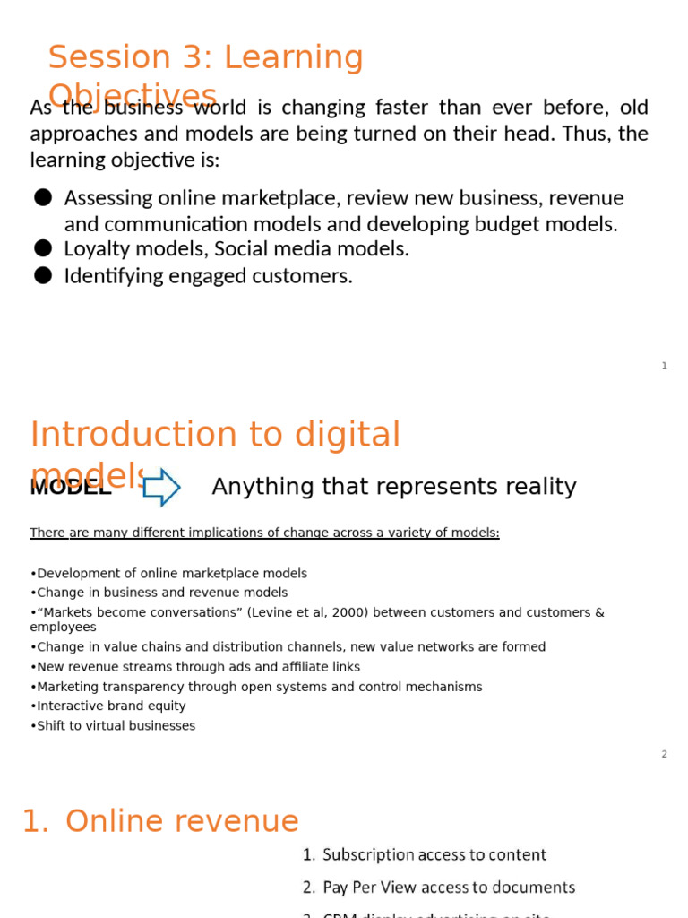 3R - DM Session 3 - DM Models | PDF | Private Sector | Marketing