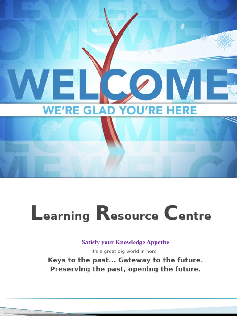 Learning Resource Centre - Orientation | PDF | Libraries | Digital Library