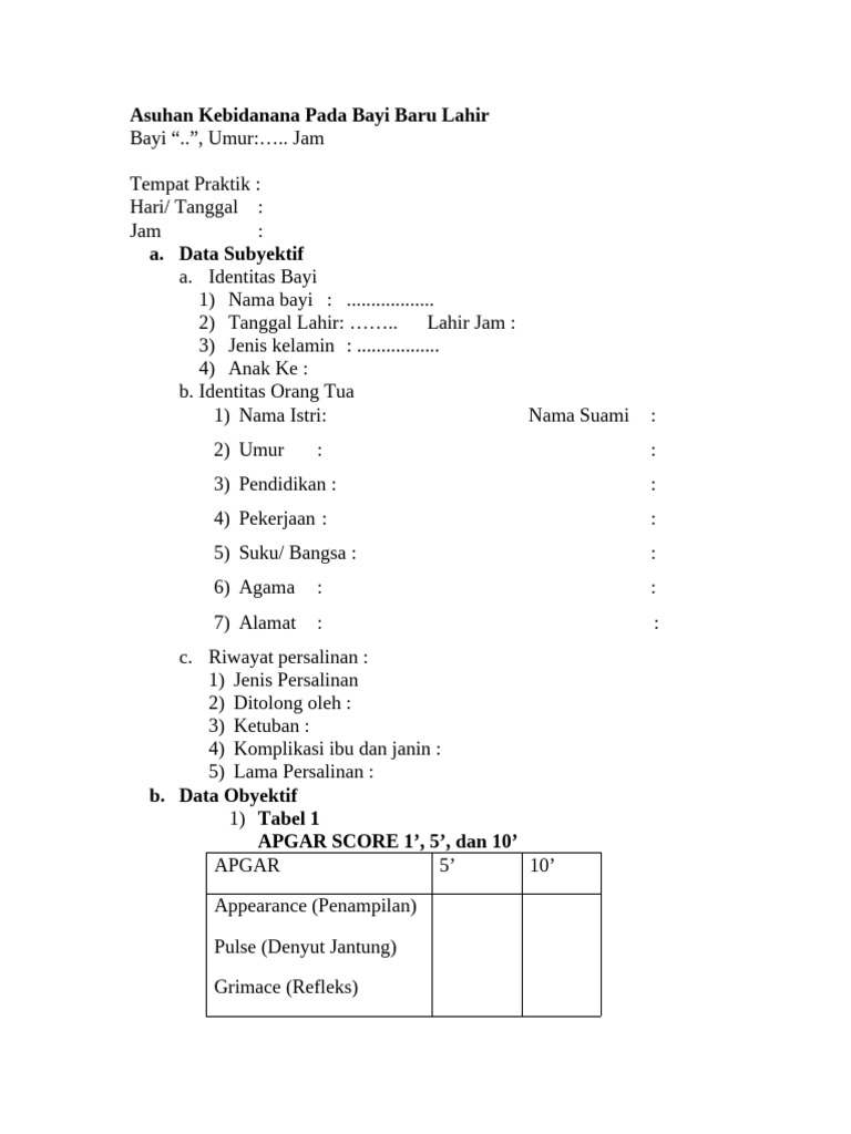 FORMAT ASKEB BBL | PDF
