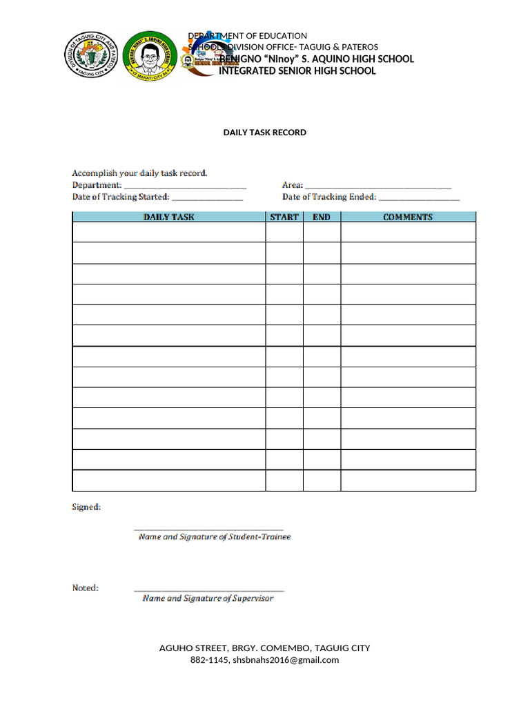 Wip Daily Task Record | PDF