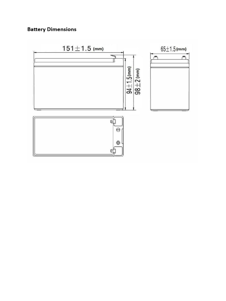 Prolink UPS Battery Dimensions | PDF