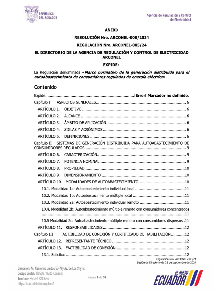 ARCONEL 005 24 SGDA Actualizado | PDF