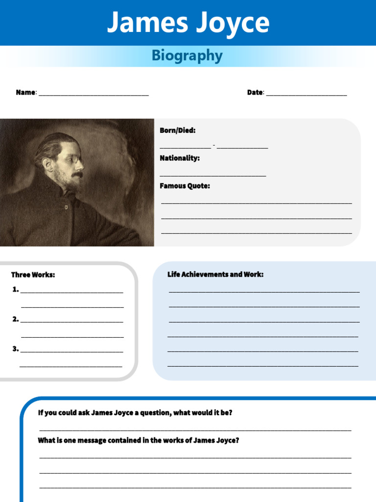 4 - James Joyce Biography Author Research Project | PDF