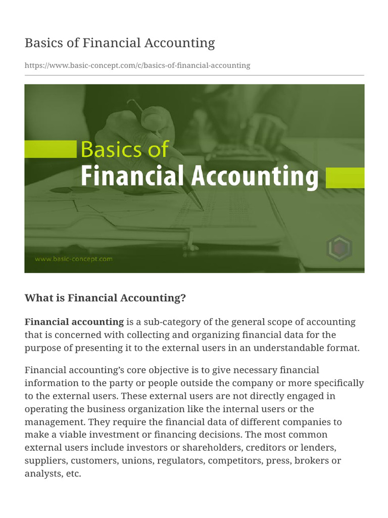 Basics of Financial Accounting+ | PDF | Debits And Credits | Equity ...