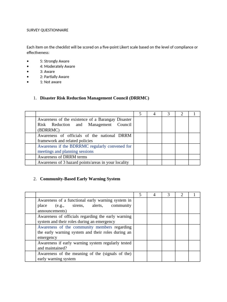 Taningco_QUESTIONNAIRE | PDF | Emergency Management | Emergency