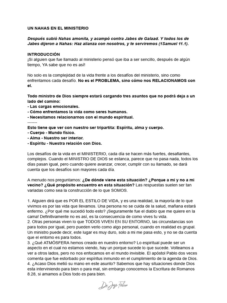 Desafíos del Ministerio y la Influencia de Nahas | PDF | Saulo | Víspera