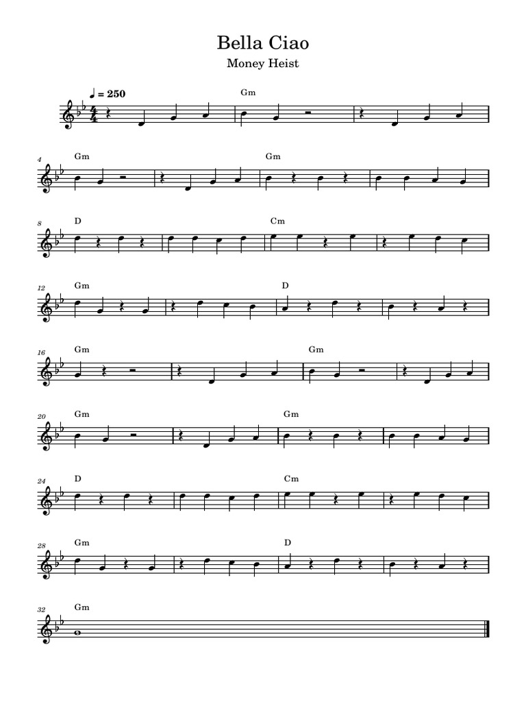 Money Heist Bella Ciao Lyrics | PDF