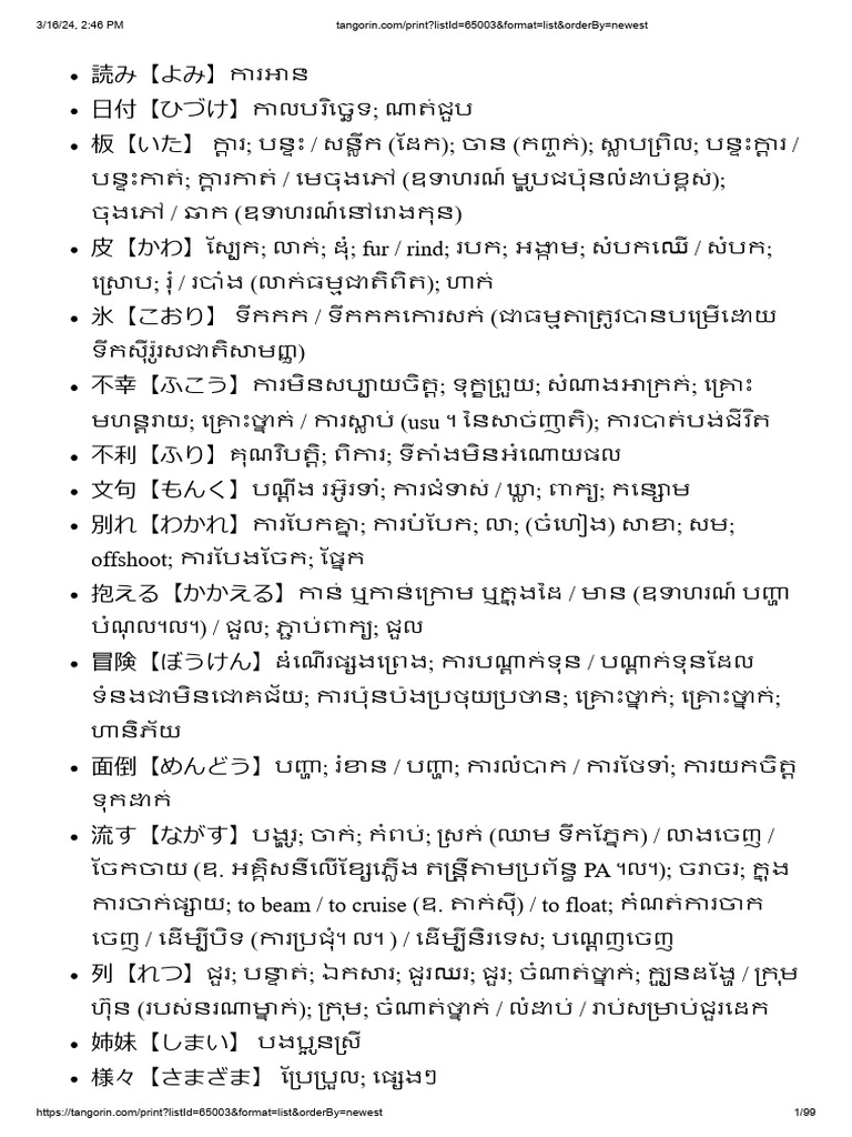 JLPT N3 word -khmer | PDF