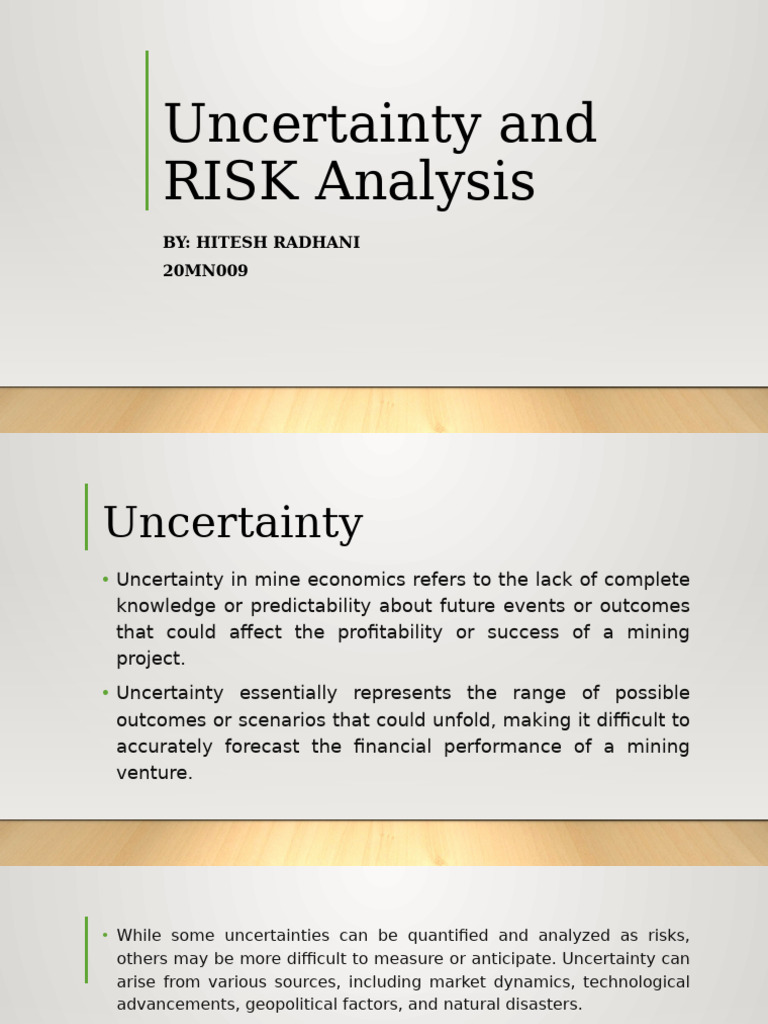 Uncertainty and Risk in Mining Economics | PDF | Risk | Uncertainty