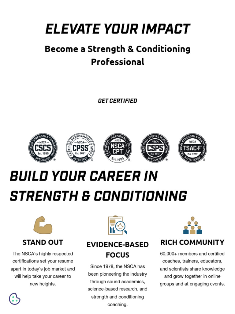 Certifications _ National Strength and Conditioning Association | PDF