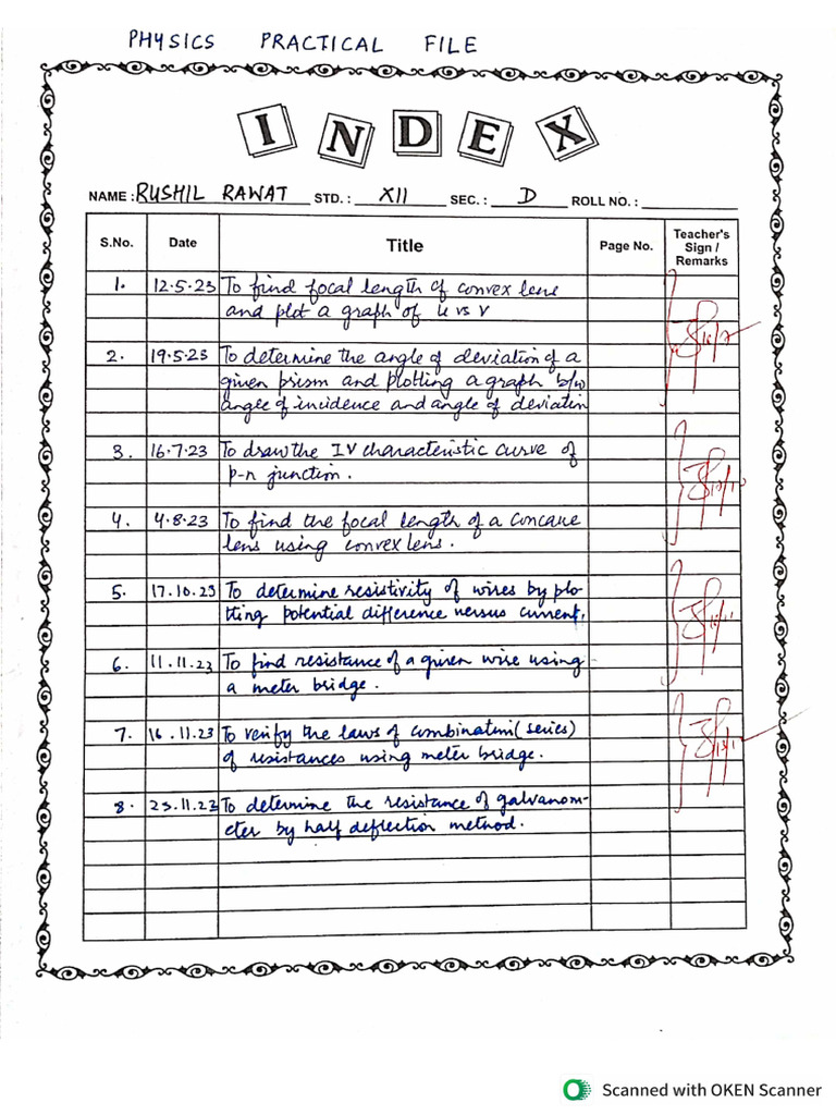 Physics Practical File | PDF