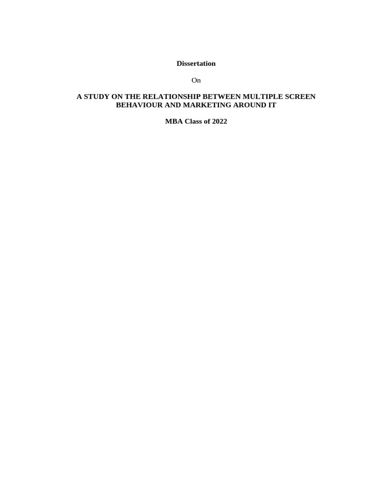 Dissertation | PDF | Survey Methodology | Sampling (Statistics)