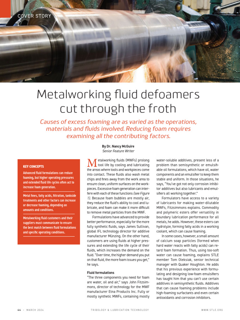 Metalworking Fluid Defoamers Explained | PDF | Lubricant | Emulsion