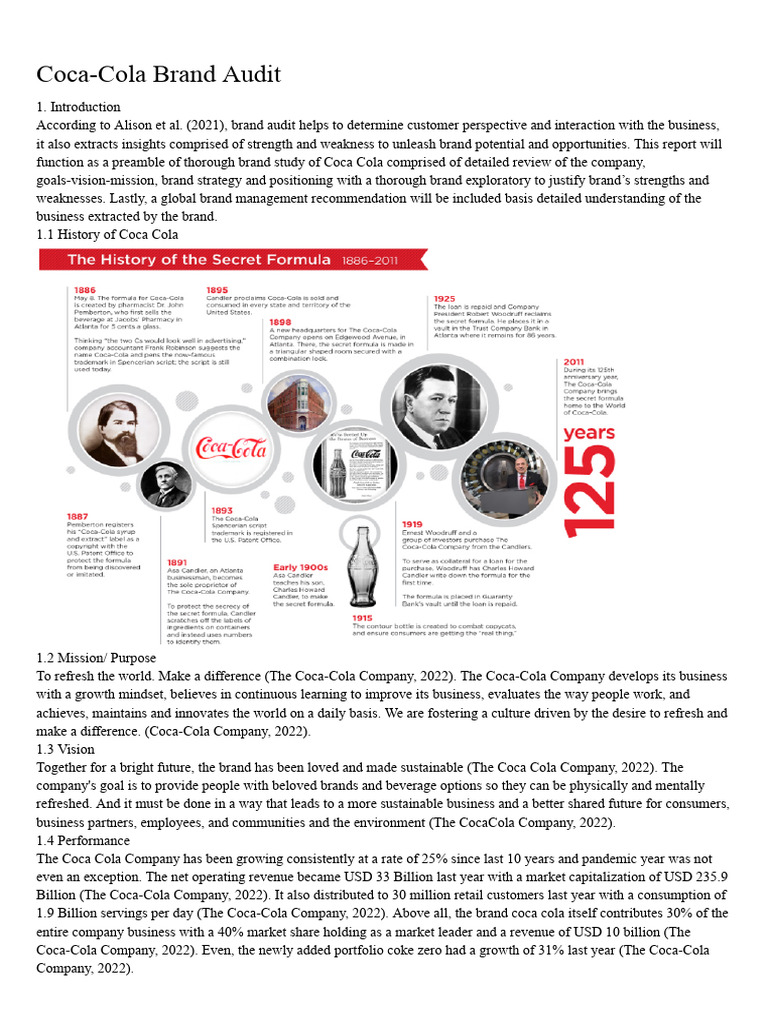 Brand-Audit-Report-Template_Doc (2) | PDF | Brand | The Coca Cola Company