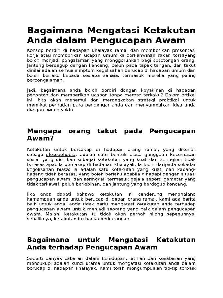 Atasi Ketakutan Pengucapan Awam | PDF