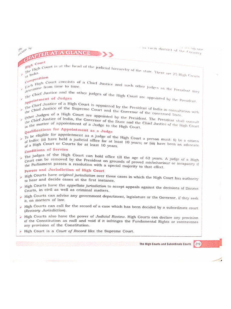 High Court at A Glance | PDF