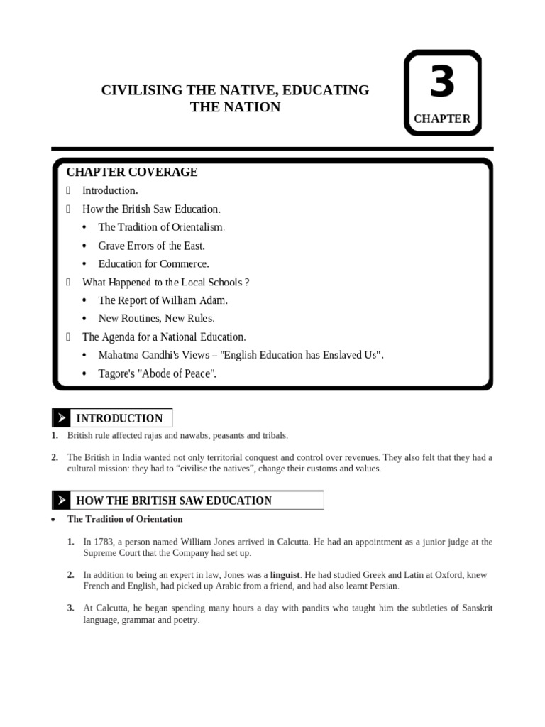 3. Civilising the Native, Educating the Nation | PDF