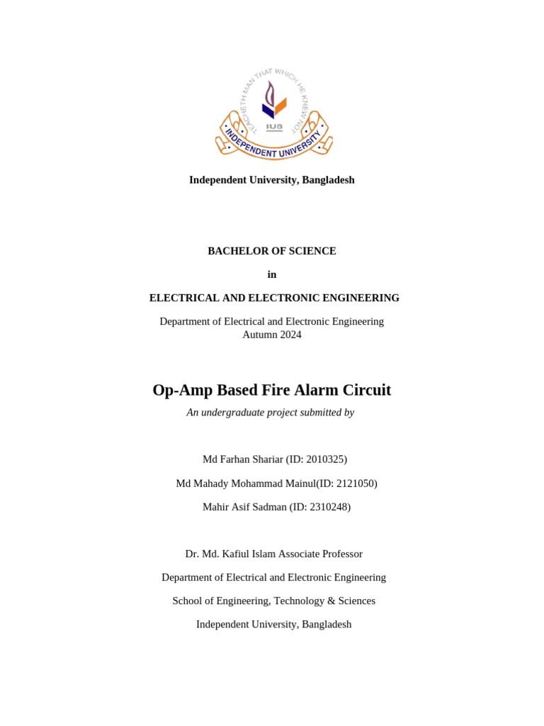 EEE-234, Project Report , | PDF | Operational Amplifier | Resistor